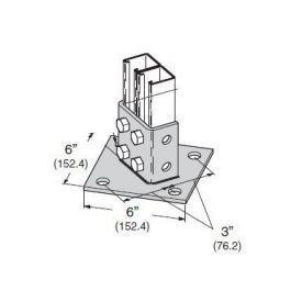 Unistrut/B-Line 2-Hole Double Offset Post Base